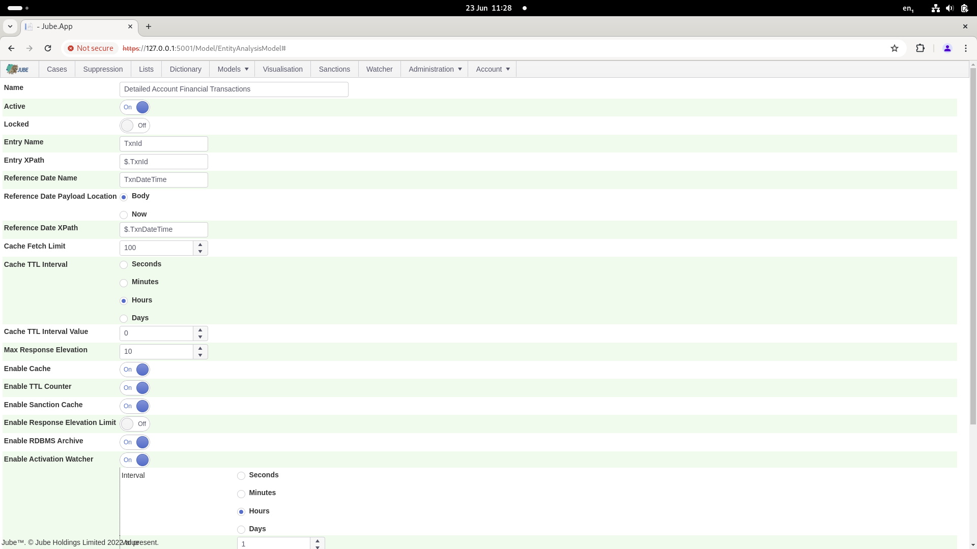 Model Configuration | aml-fraud-transaction-monitoring